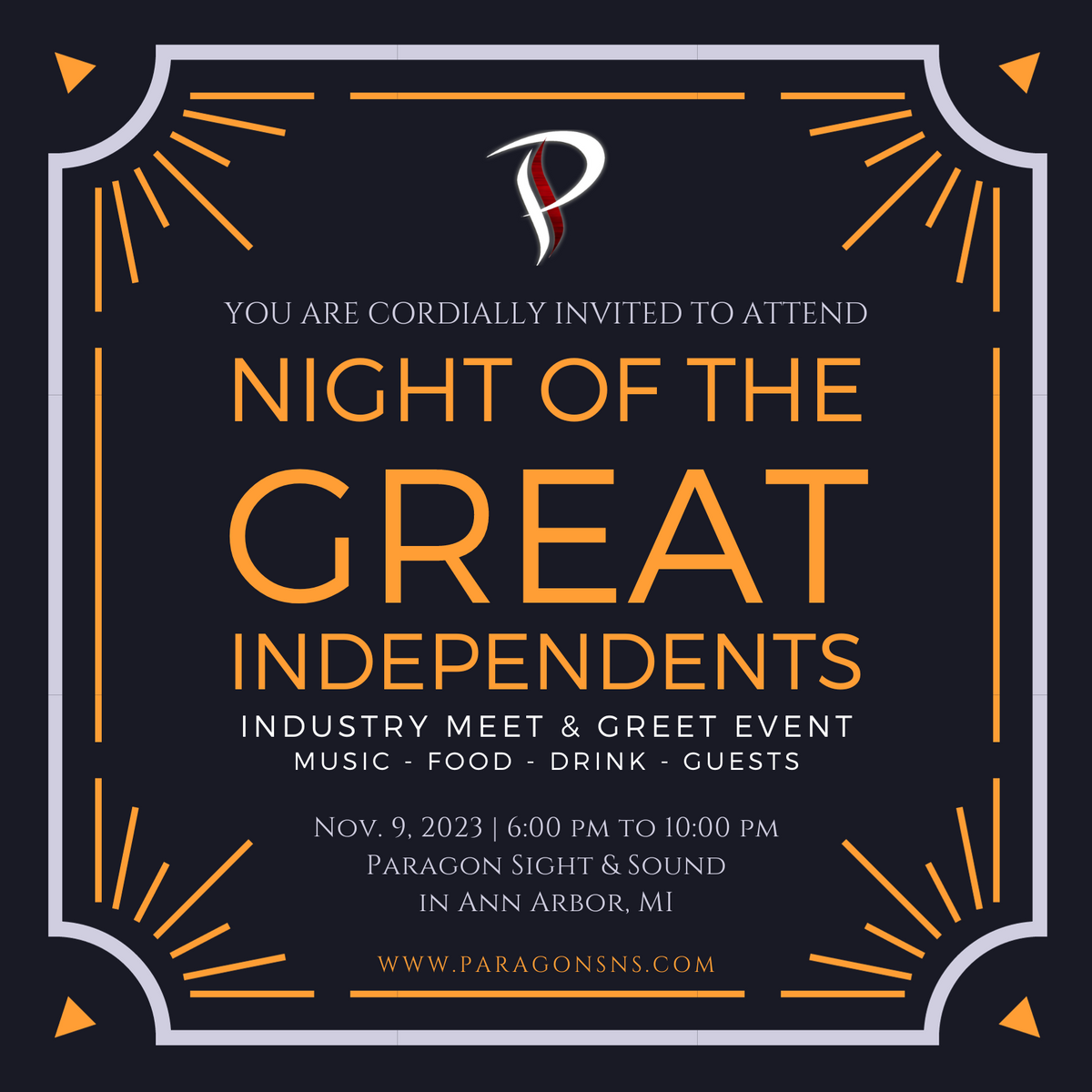 Events at Paragon Sight & Sound